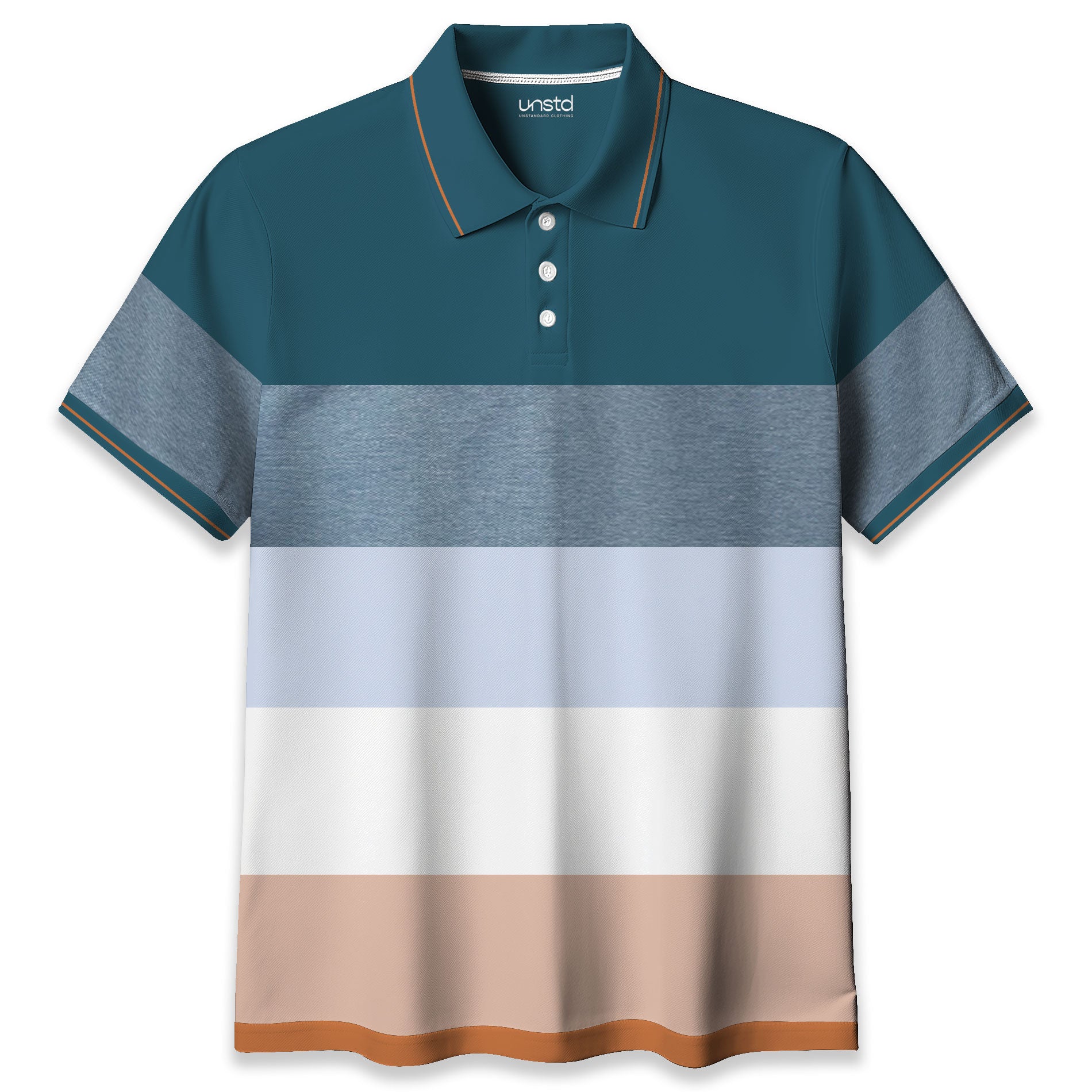 Teal Blue Multicolour Polo T-shirt – Unstandard clothing